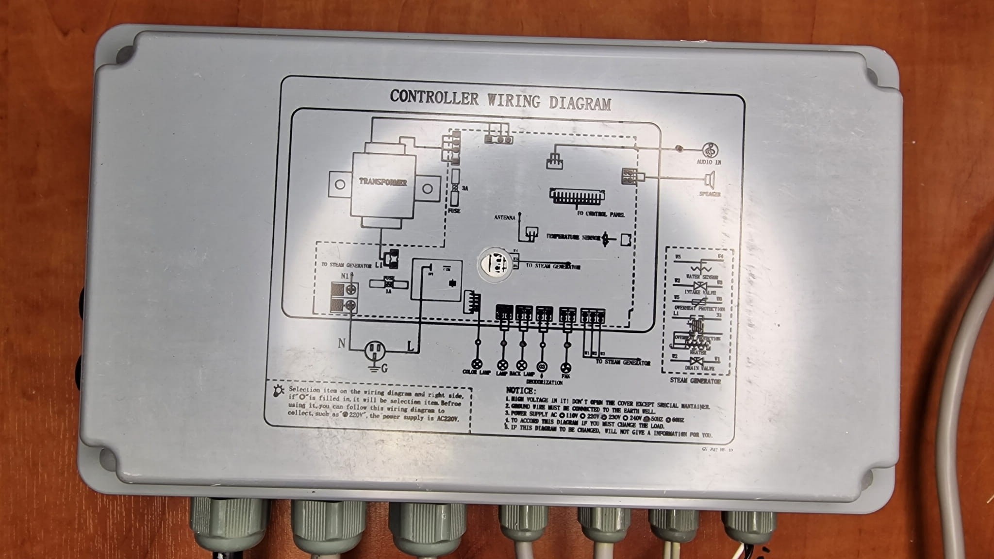 PoolSpa control panel with electronics and evaporator for the cabin ...